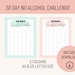 30 DAY NO ALCOHOL Challenge Printable Alcohol Free Challenge Healthy ...