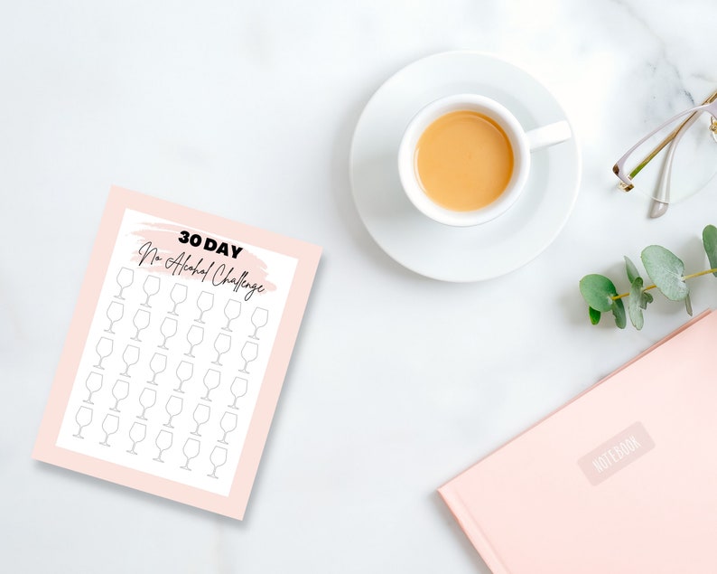 30 Day No Alcohol Challenge Printable | Habit Tracker (digital Download ...