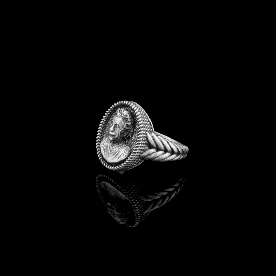 Genius Albert Einstein Inspired Silver Ring, Mad Scientist Jewelry ...