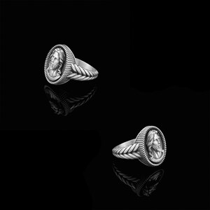 Silver Jesus Christ Ring, Religious Jewelry, Christian Gift for Men ...