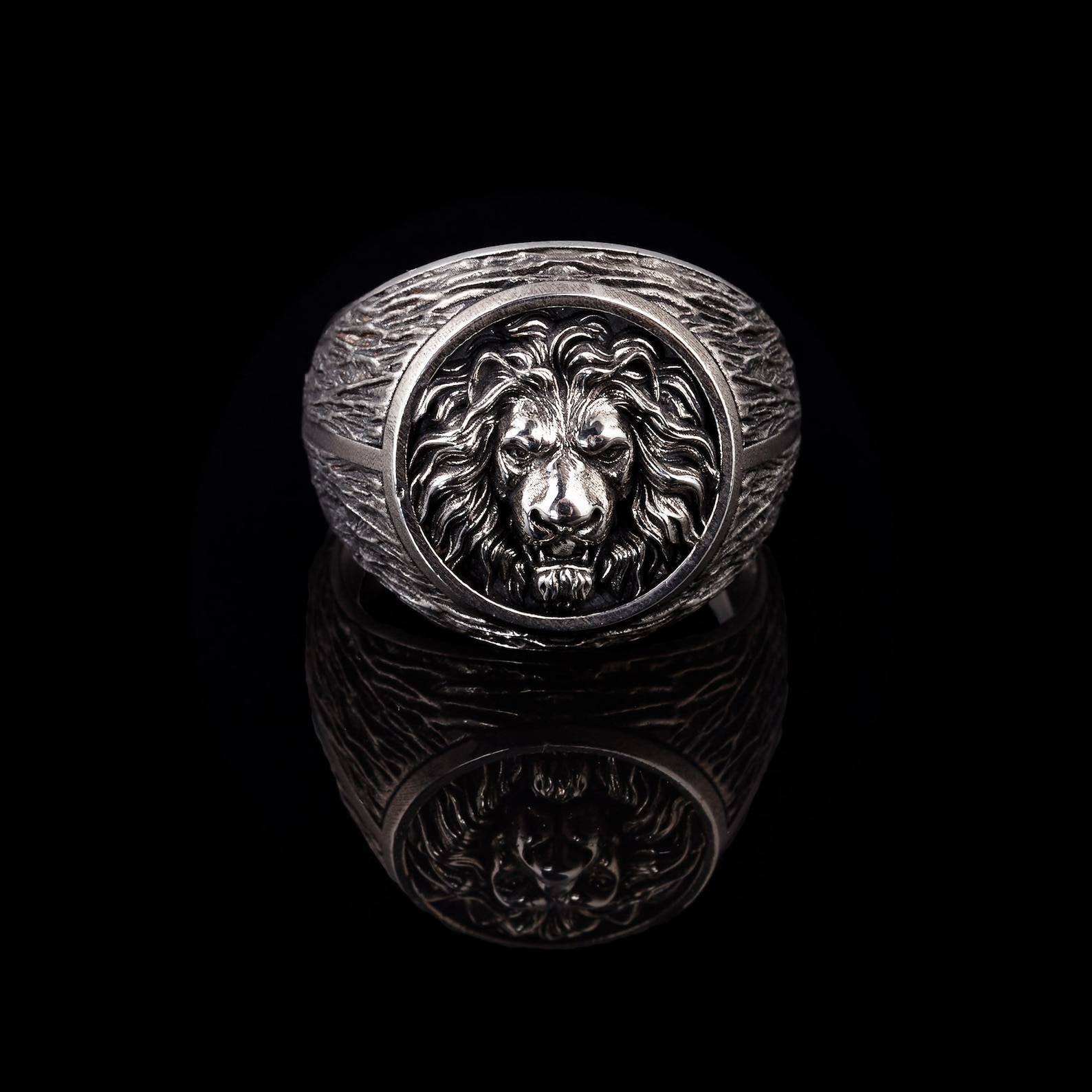 Lion Silver Ring Wild Lion Oxidized Ring Lion Signet Men - Etsy Canada