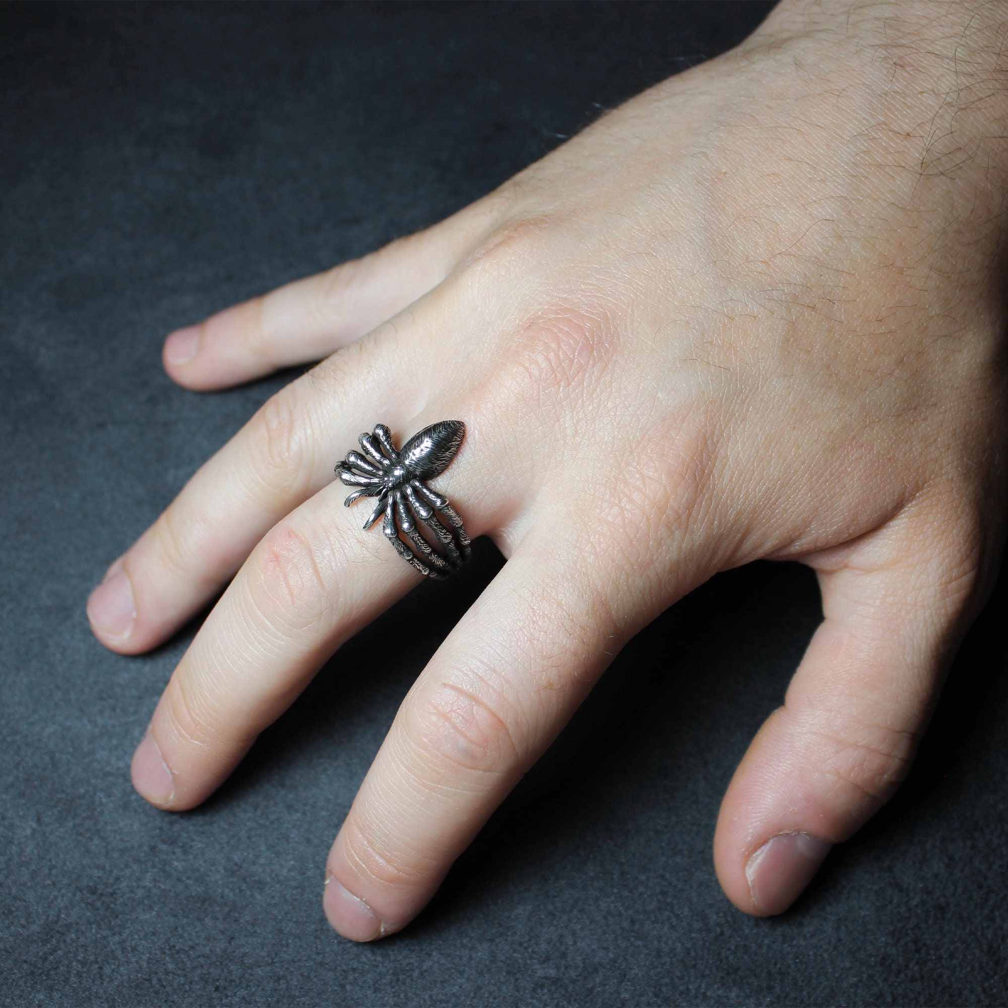 Spider Silver Ring Spider Oxidized Ring Sterling Silver Gift - Etsy
