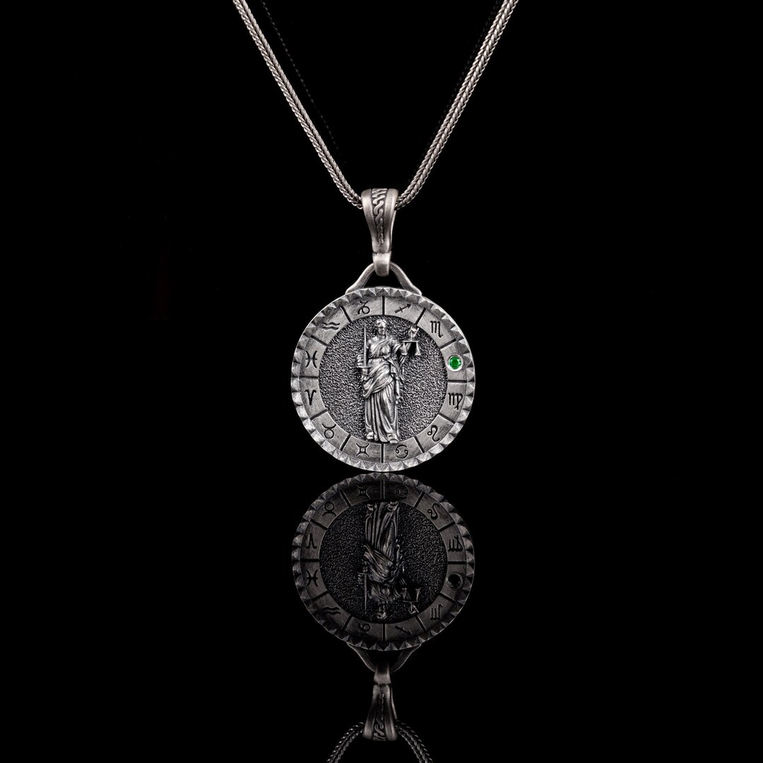 Silver Libra Horoscope Necklace, Zodiac Sign Jewelry, Astrology Symbol ...