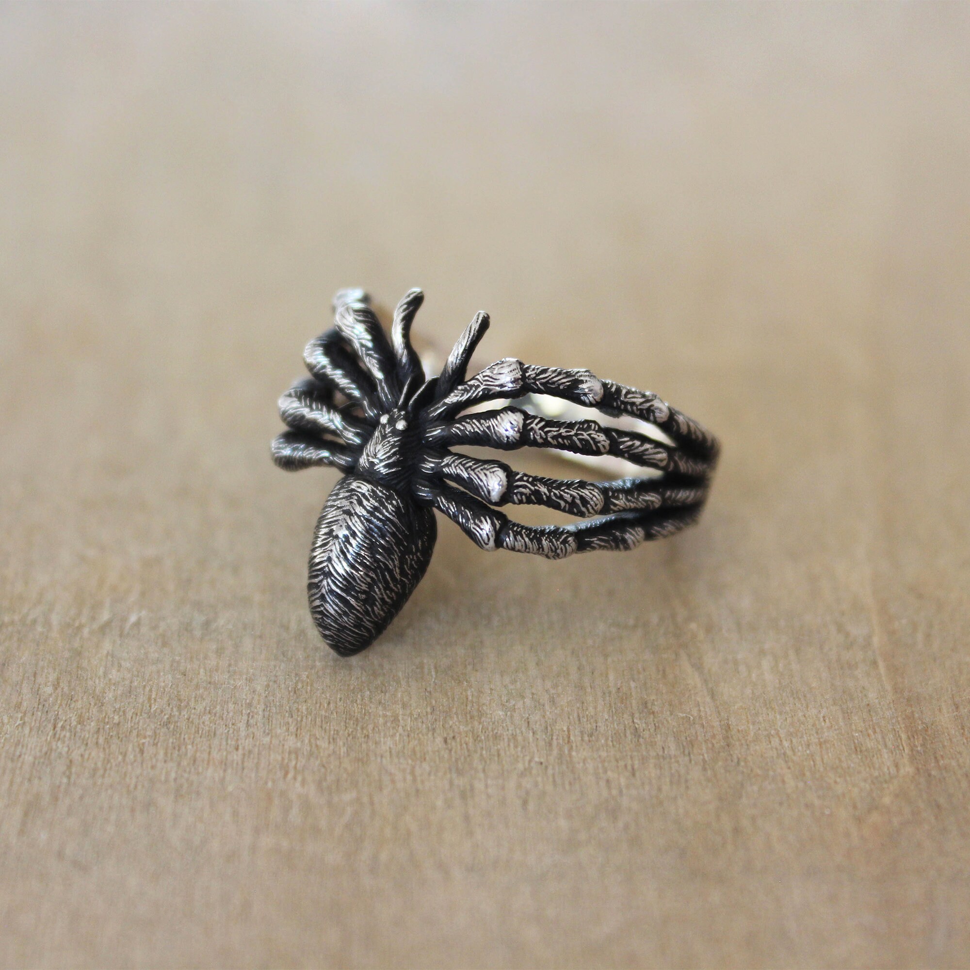 Spider Silver Ring Spider Oxidized Ring Sterling Silver Gift - Etsy