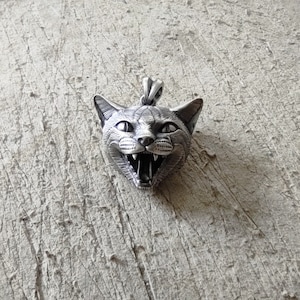 925 Silver Wildcat Necklace, Cat Pendant, Animal Jewelry, Unique Gift ...
