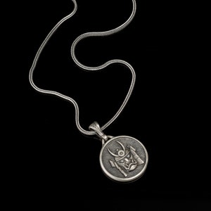 Samurai Mask Necklace, Samurai Charm, Japanese Warrior Pendant ...