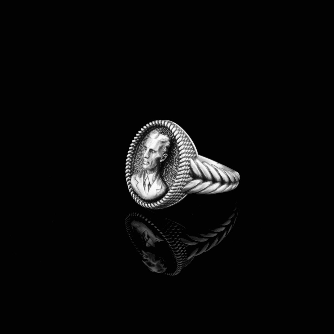 Nikola Tesla Genius Inventor Silver Ring, Unisex Jewelry Gift for ...