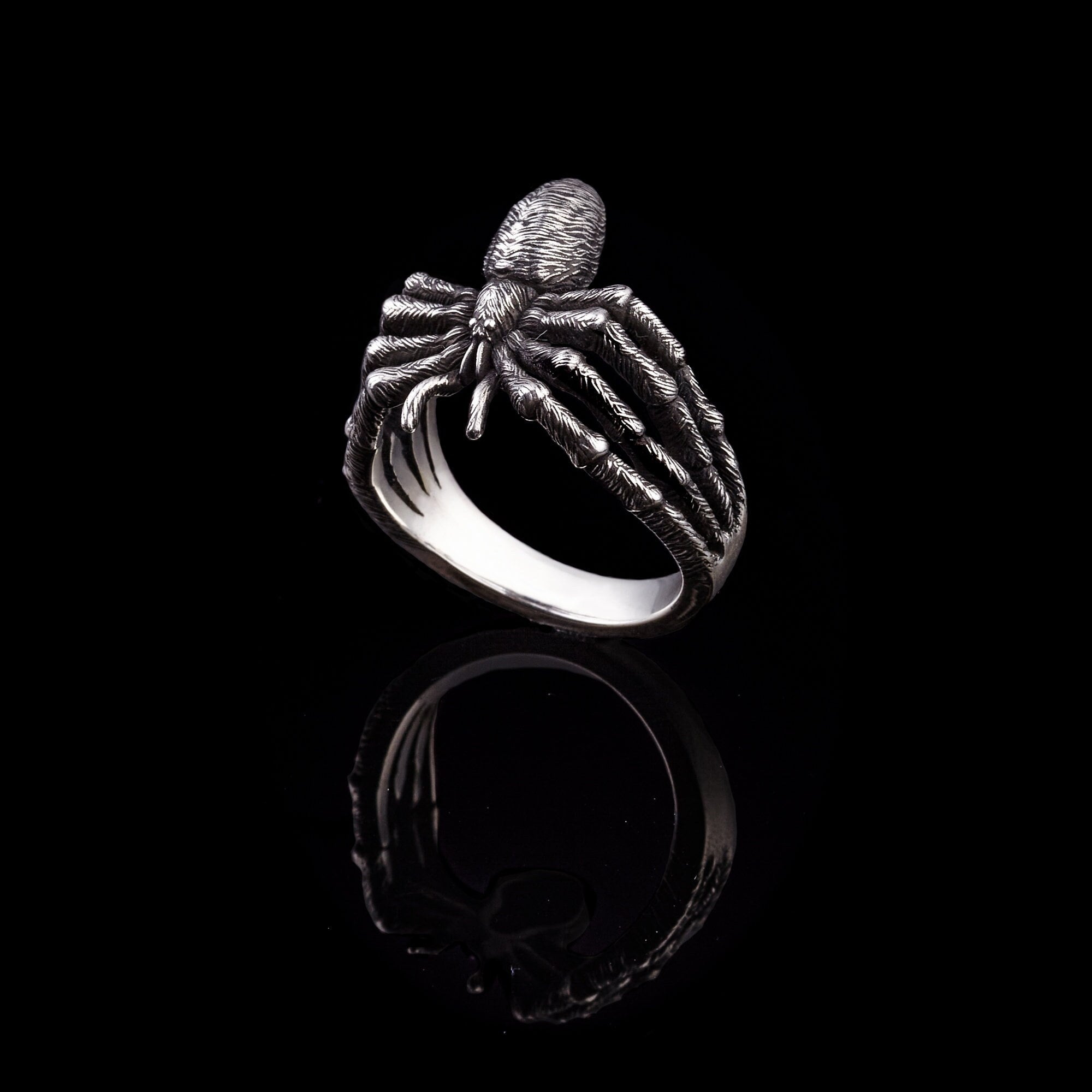 Spider Silver Ring Spider Oxidized Ring Sterling Silver Gift - Etsy