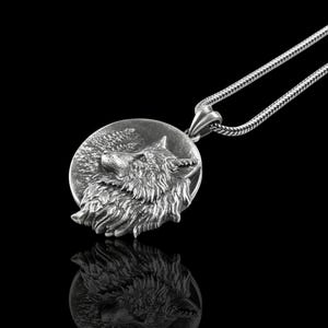 925 Silver Lone Wolf Necklace Pendant, Spirit Animal Jewelry, Gift for ...
