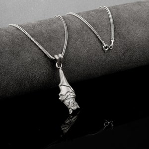 Vampire Bat Necklace, Silver Bat Pendant, Bat Charm Mens Jewelry ...