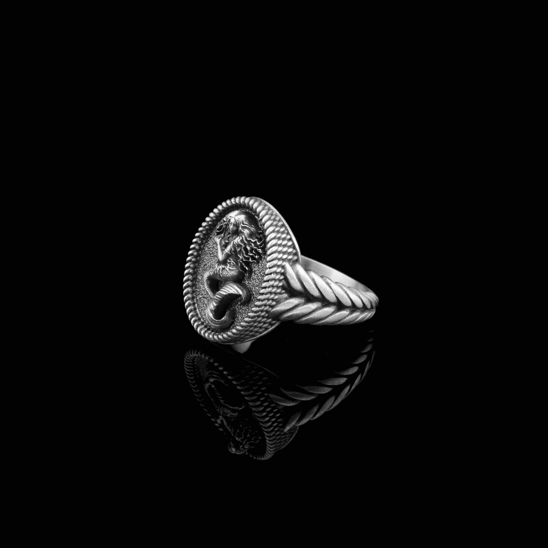 Silver Ring With Mermaid Siren Charm, Ocean-inspired Jewelry, Gift for ...