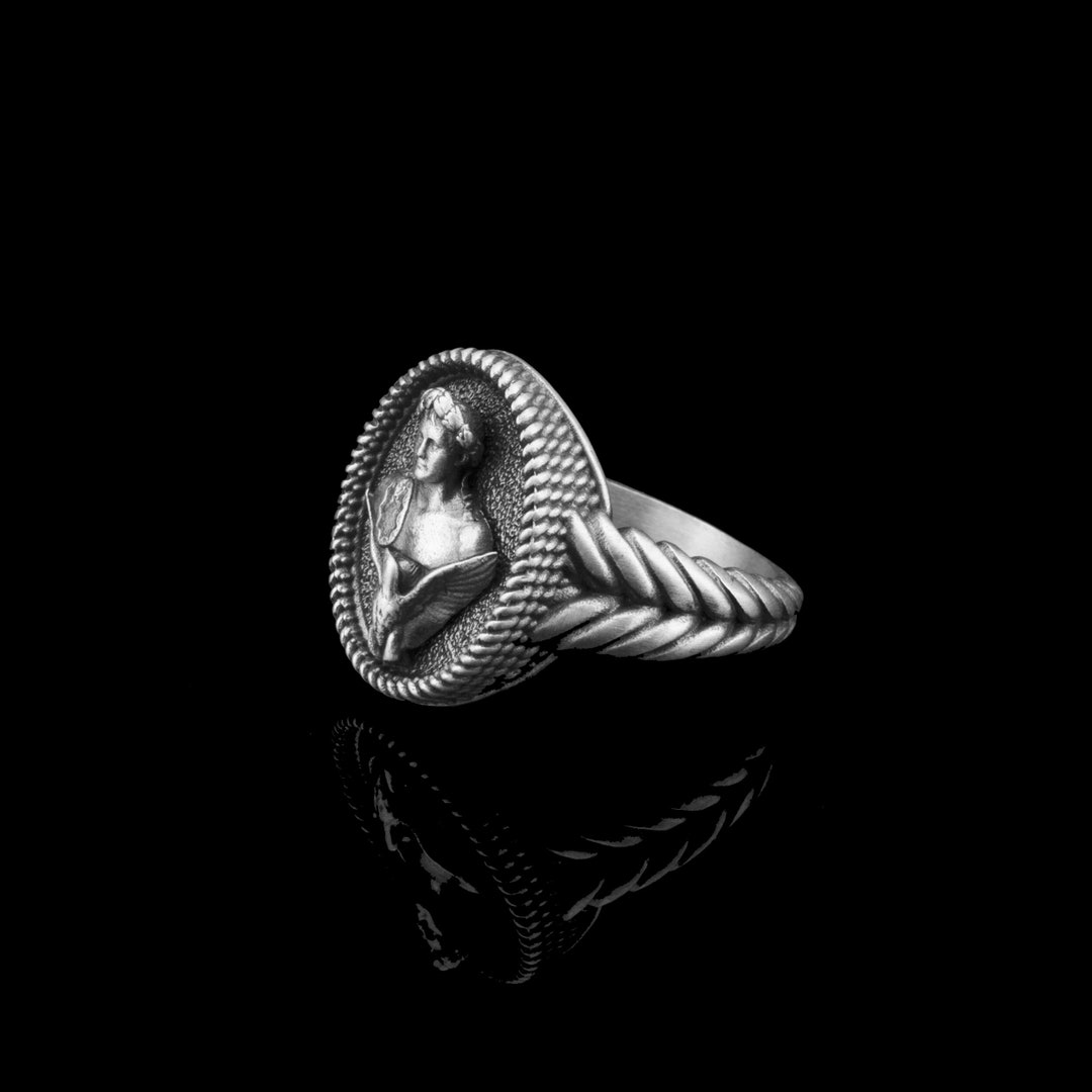 Silver Napoleon Bonaparte Ring, French Emperor Jewelry, Historical ...