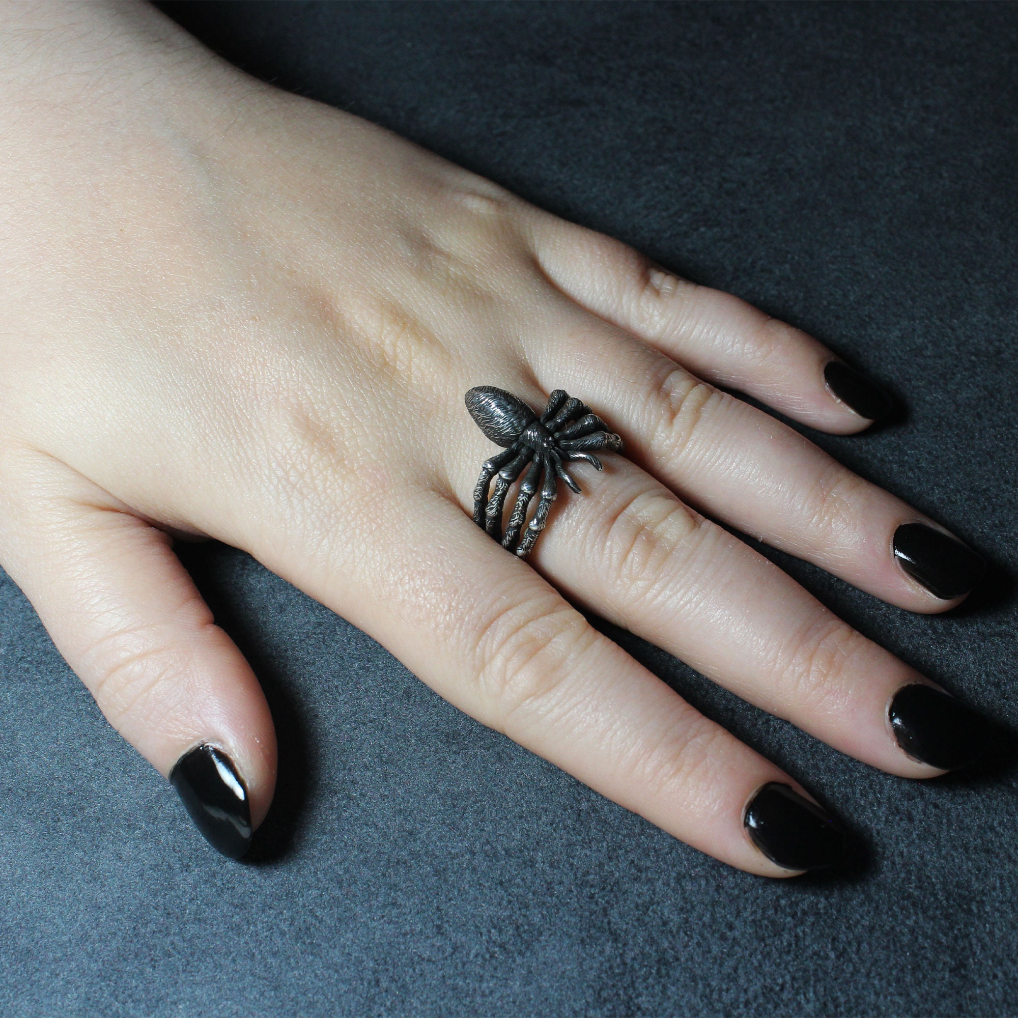 Spider Silver Ring Spider Oxidized Ring Sterling Silver Gift - Etsy