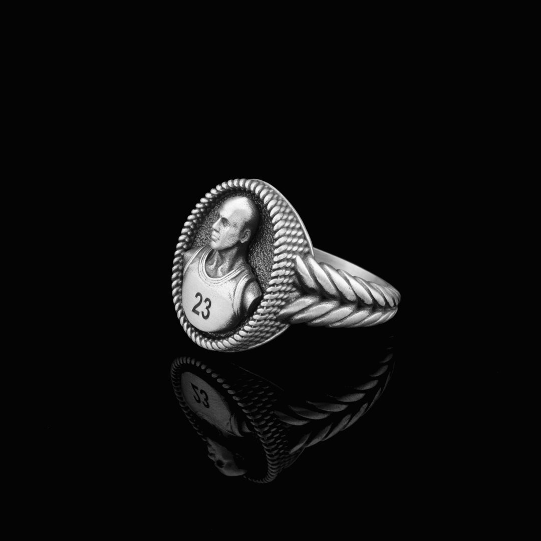 Michael Jordan Inspired Silver Ring, NBA Star Tribute Jewelry, Men ...