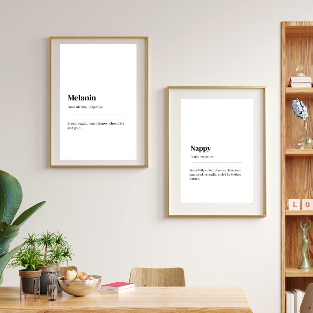 Melanin Definition Wall Art Afrocentric Print Art Minimalist Wall Art ...