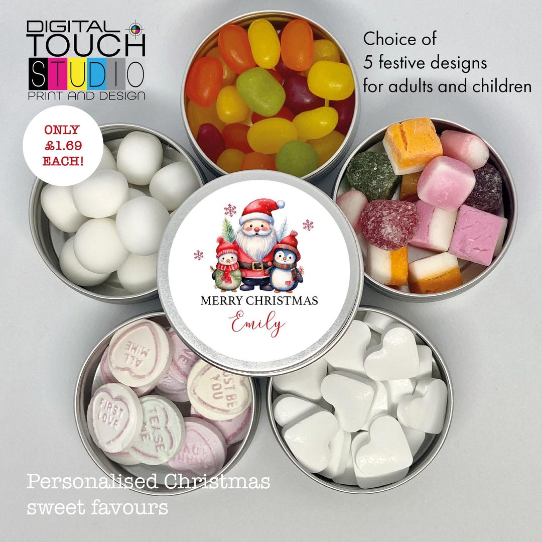 CHRISTMAS Table Favours, Stocking Fillers, Sweet Favours Personalised ...