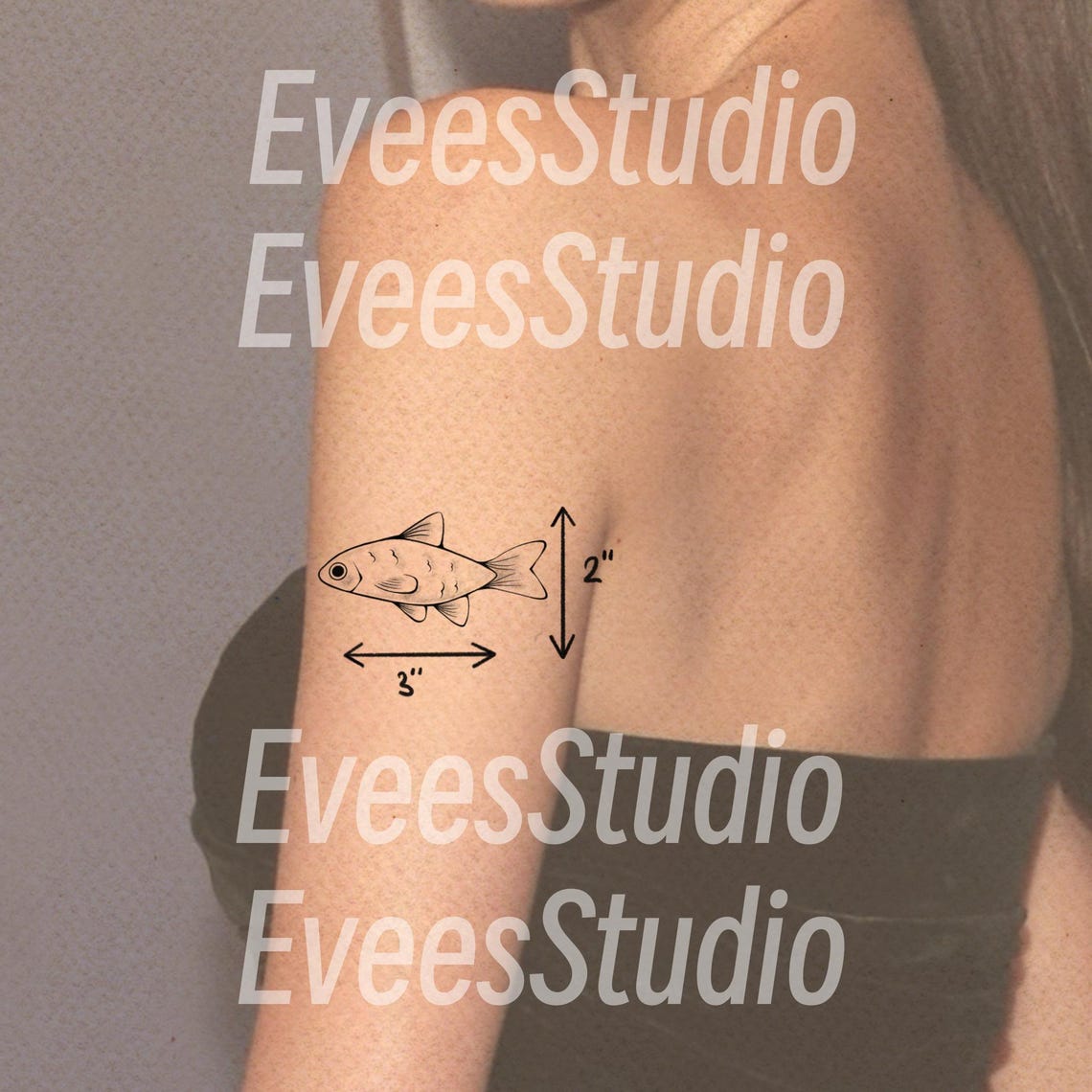 Temporary Tattoo Fish, Cottagecore Tattoo, Fish Tattoo, Cute Fish ...