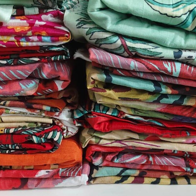 Hand Printed Fabric - Etsy