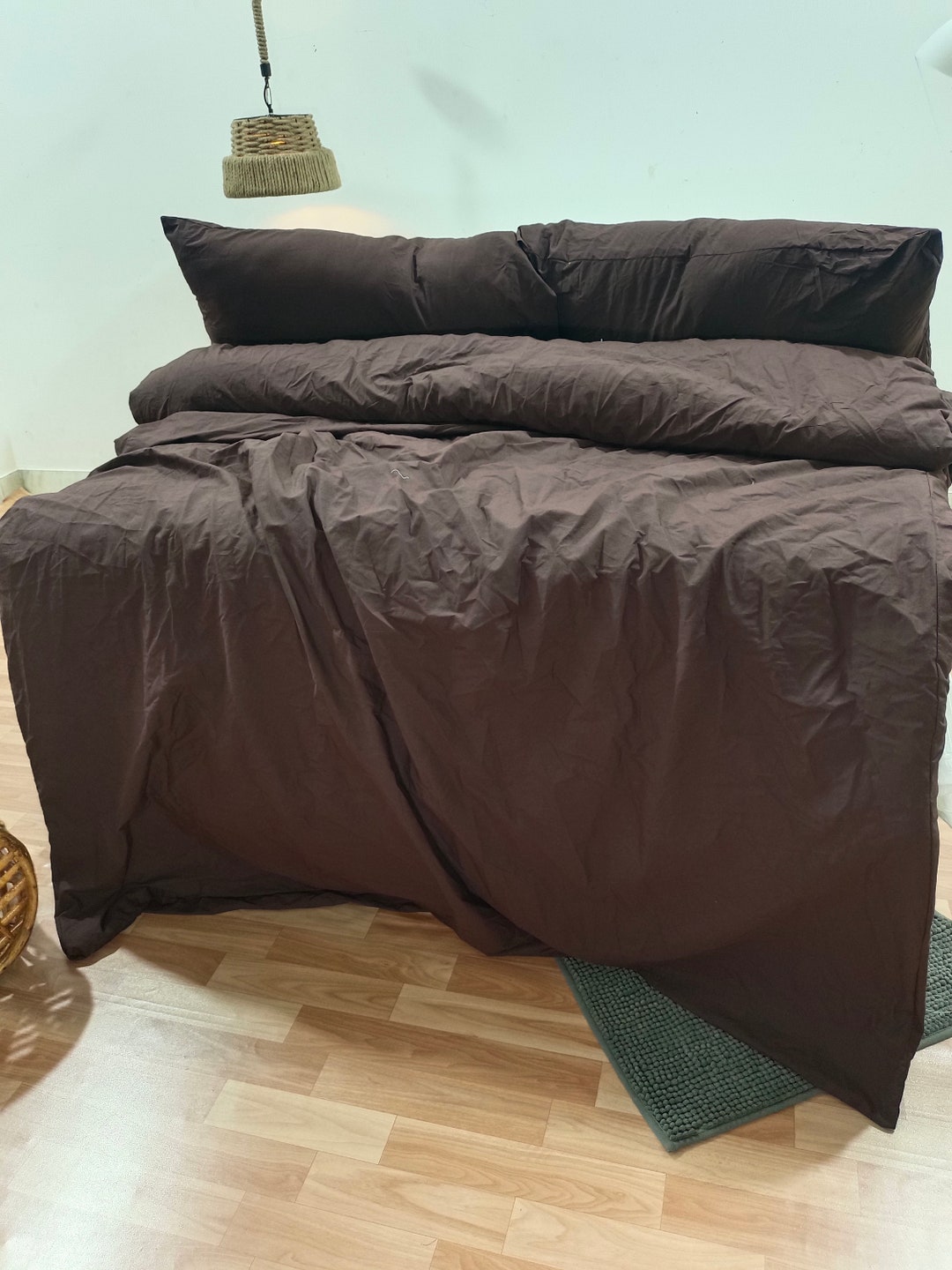 Chocolate Brown Linen Duvet Cover Set: Stonewashed Organic Cotton, All ...