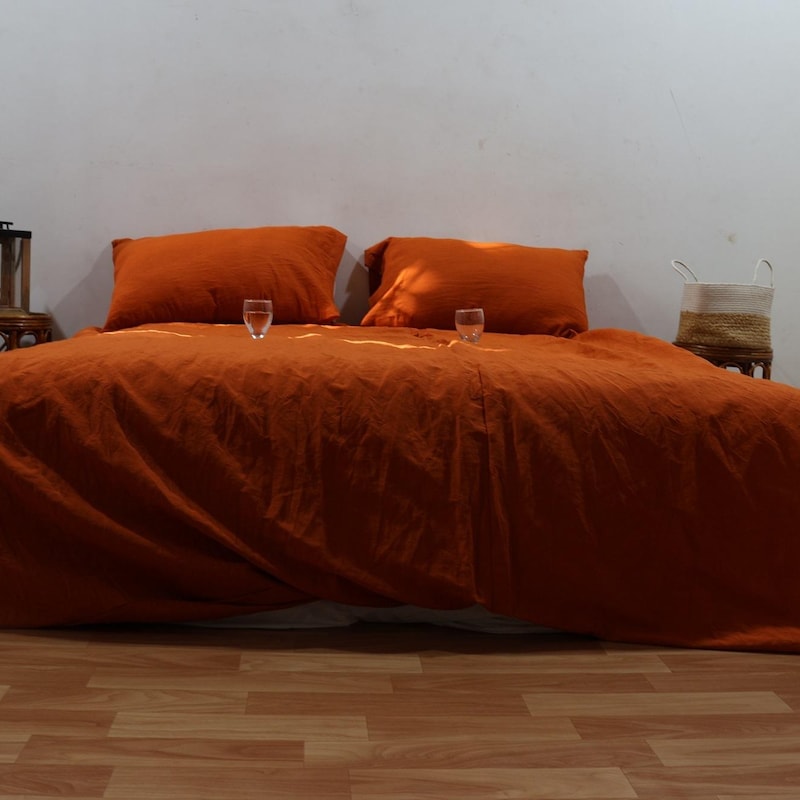 Rust Linen Duvet - Etsy