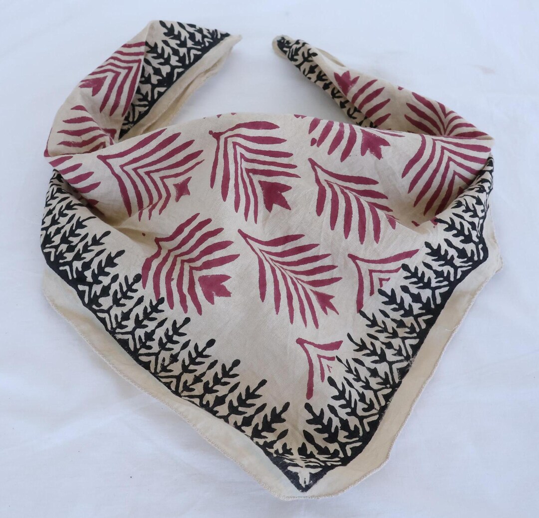 Floral Bandanas Block Print Bandanas Bohemian Style Cotton Neck Scarf ...