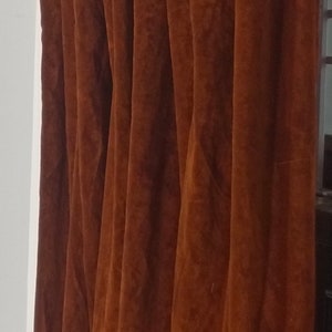 Handmade Rust Velvet Curtains: Living Room Bedroom Window Drapes - Set ...