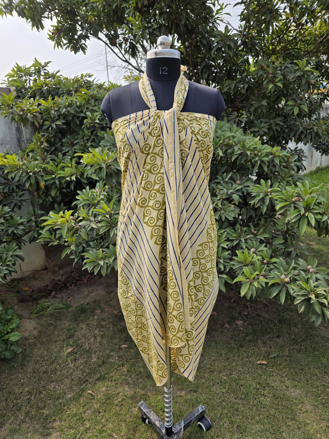 Eco-friendly Boho Floral Sarong Block Printed Sarong Handmade Cotton ...