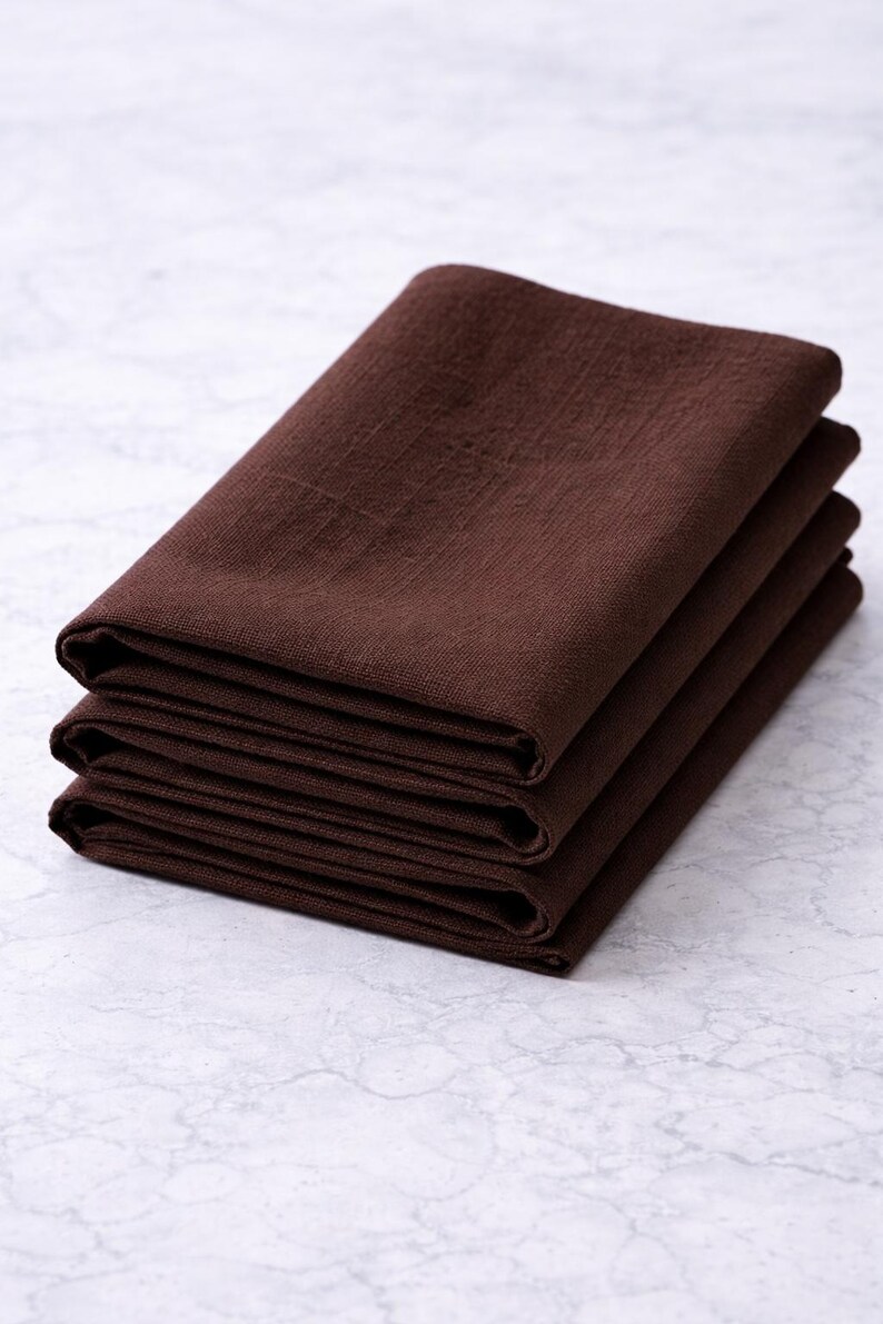 100,150,200 Pcs Dark Brown Softened Linen Napkins, Linen Napkins for ...