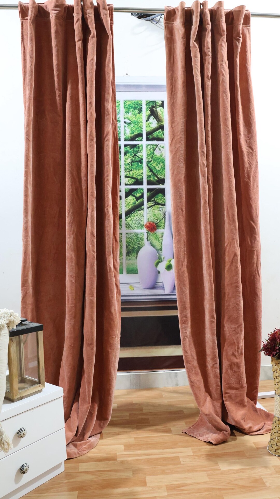 Handmade Dusty Rose Velvet Curtains: Mid-century Modern Style - Etsy