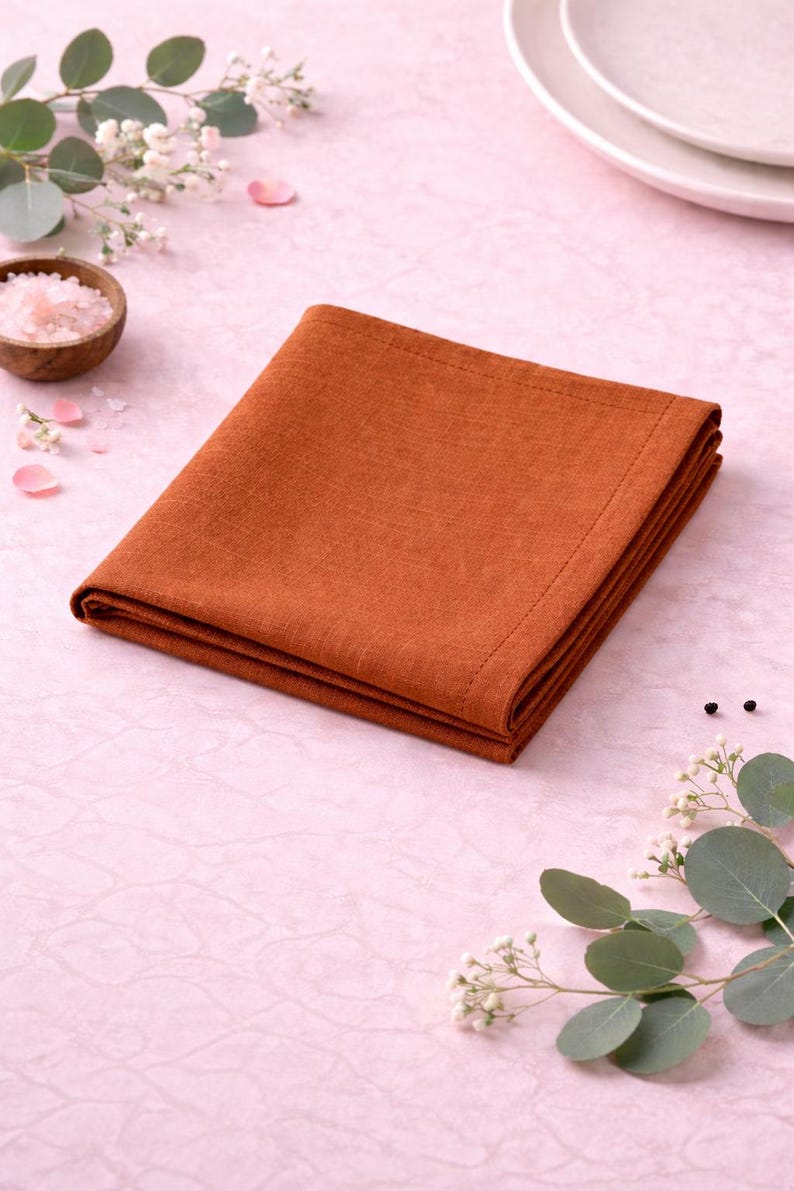 Cinnamon Softened Linen Napkins Reusable Linen Napkins Luxury Napkins ...