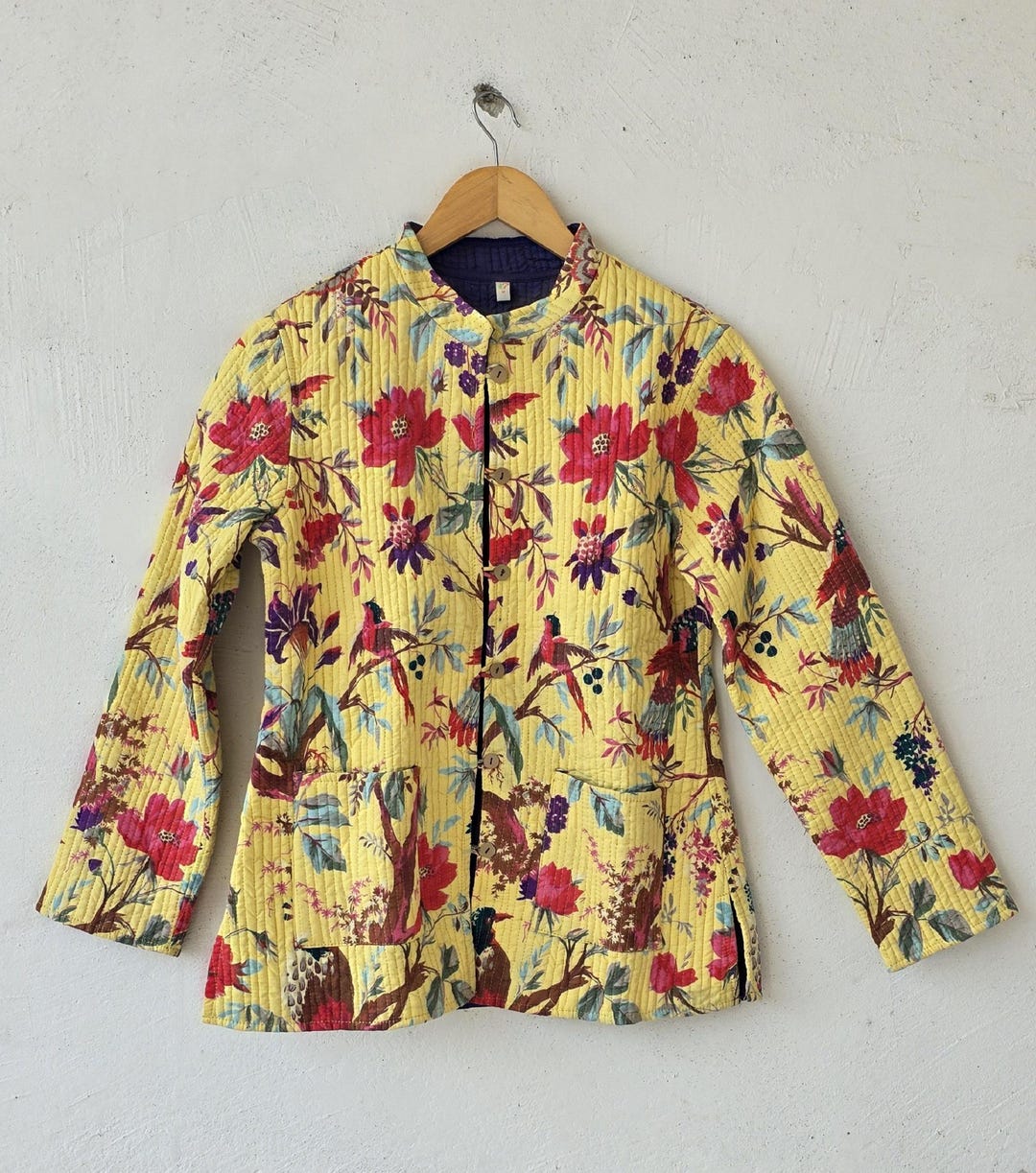 Yellow Indian Block Print Jacket Traditional Block Print Vintage ...