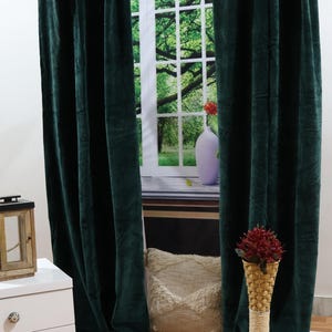 Handmade Olive Green Velvet Curtains: Solid Color Window & Door Drapes ...