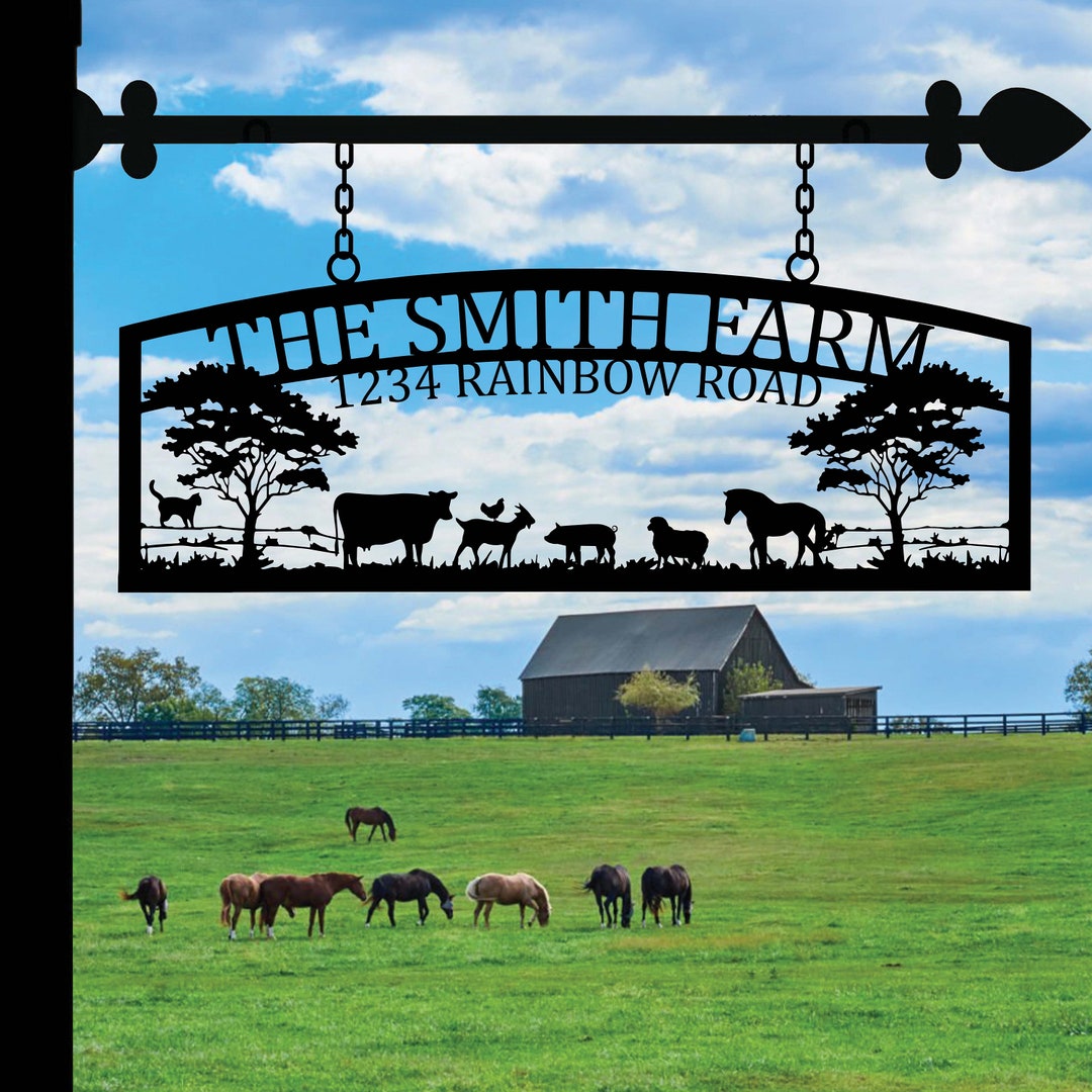 Personalized Farmhouse Sign,metal Farm Sign,custom Metal Farm Name Sign ...