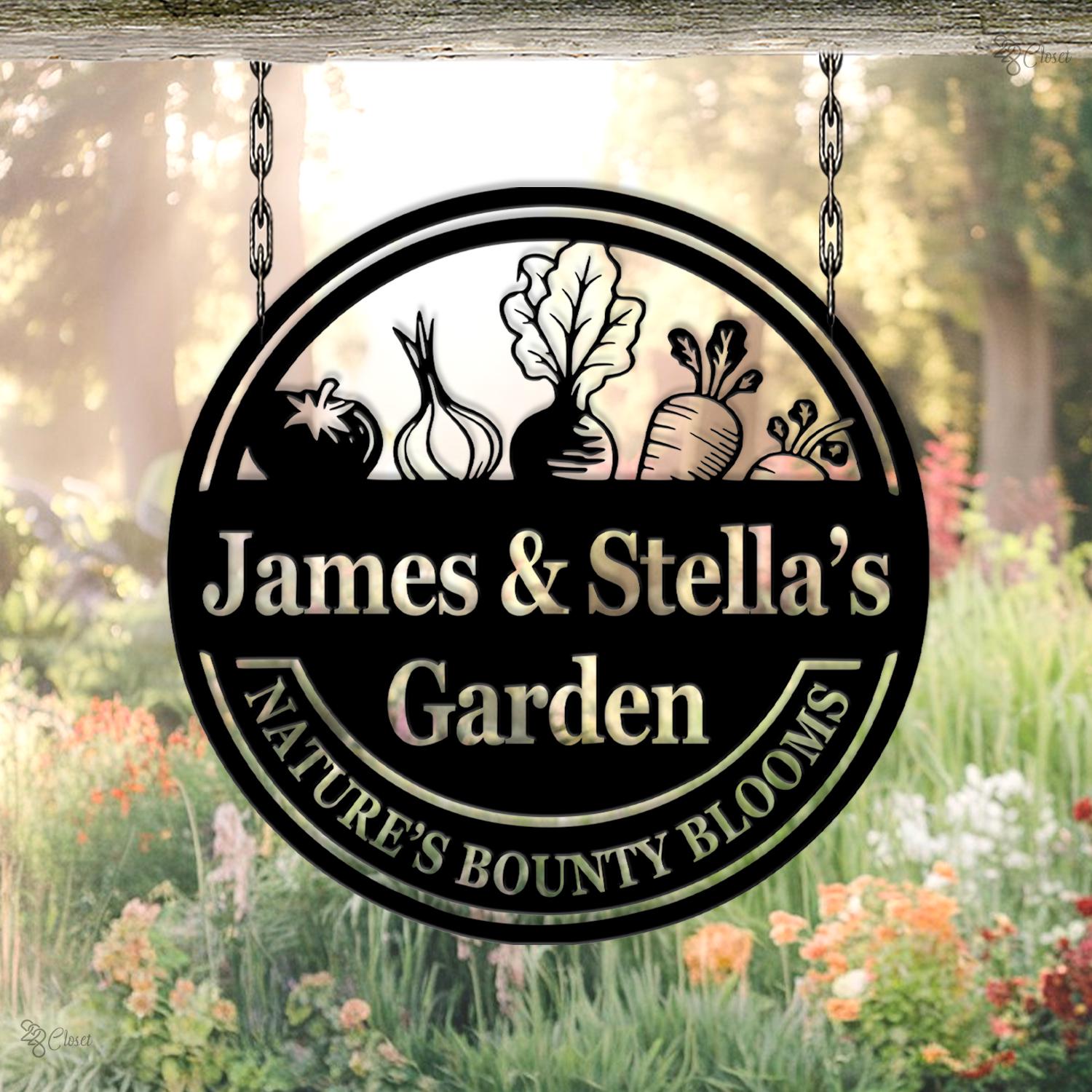 Custom Garden Sign, Personalized Metal Yard Decor, Vegetable or Flower ...