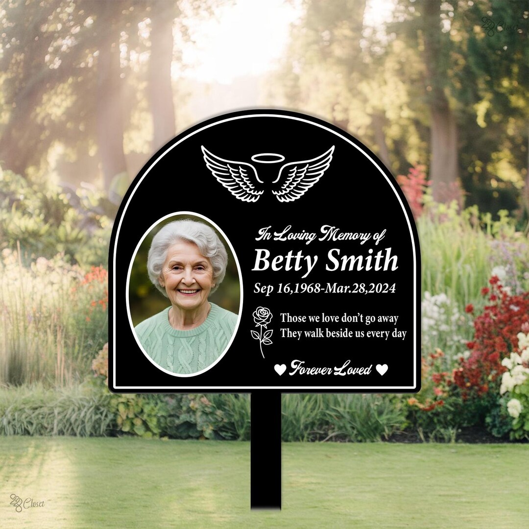 Custom Photo Memorial Sign, Personalized Photo Grave Marker, Photo ...
