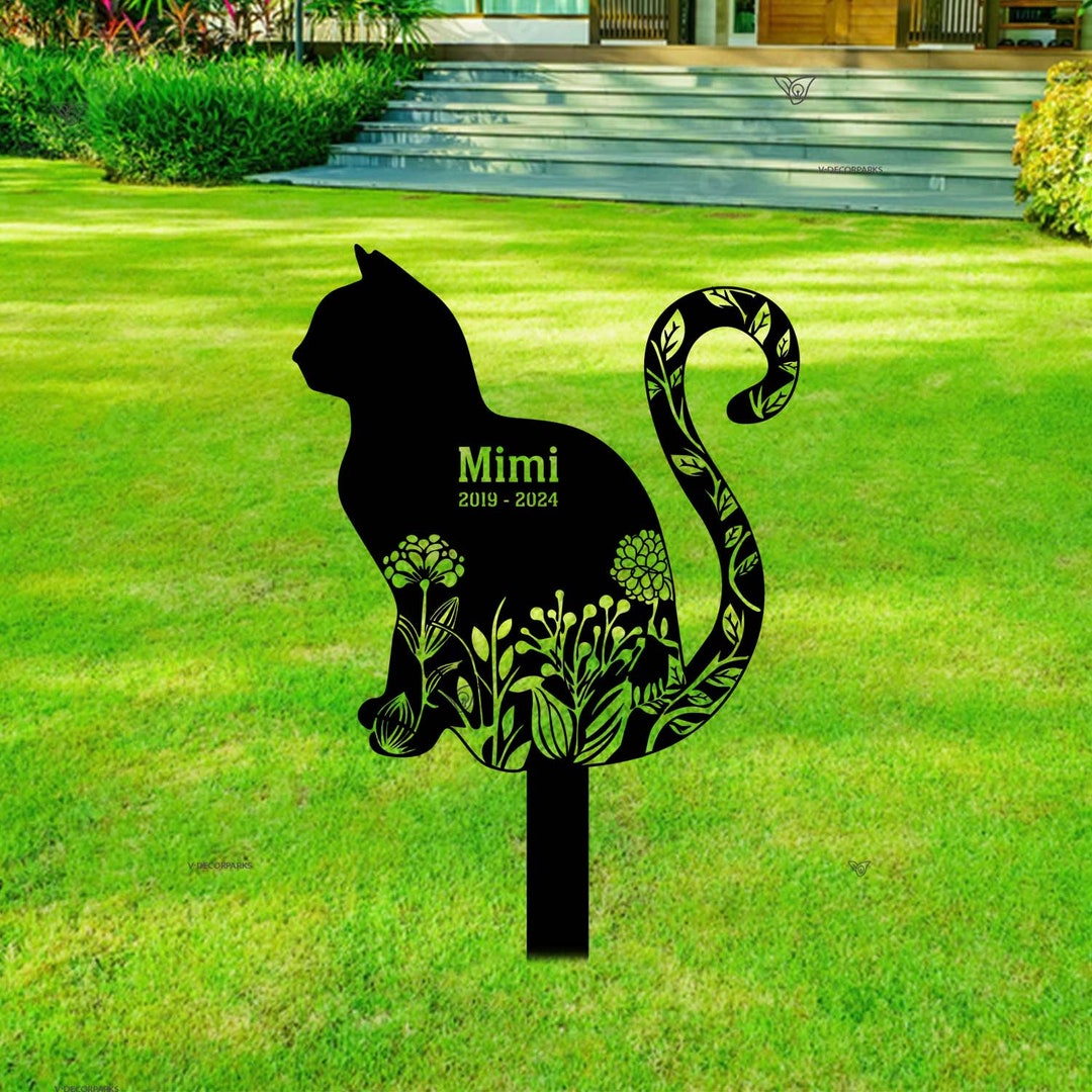 Custom Cat Memorial Stake,personalized Cat Name Stake,cat Memorial ...