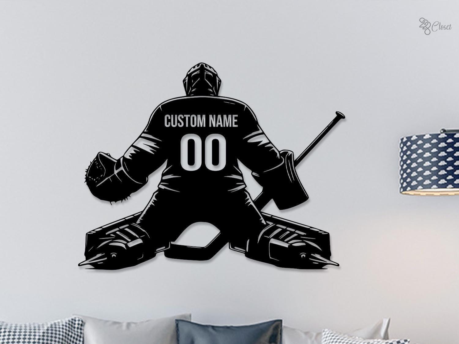 Custom Metal Hockey Sign With LED Light, Personalized Hockey Goalie ...