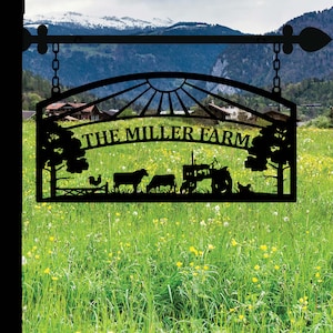 Custom Metal Farm Name Sign, Personalized Farmhouse Decor, Farm Gate ...