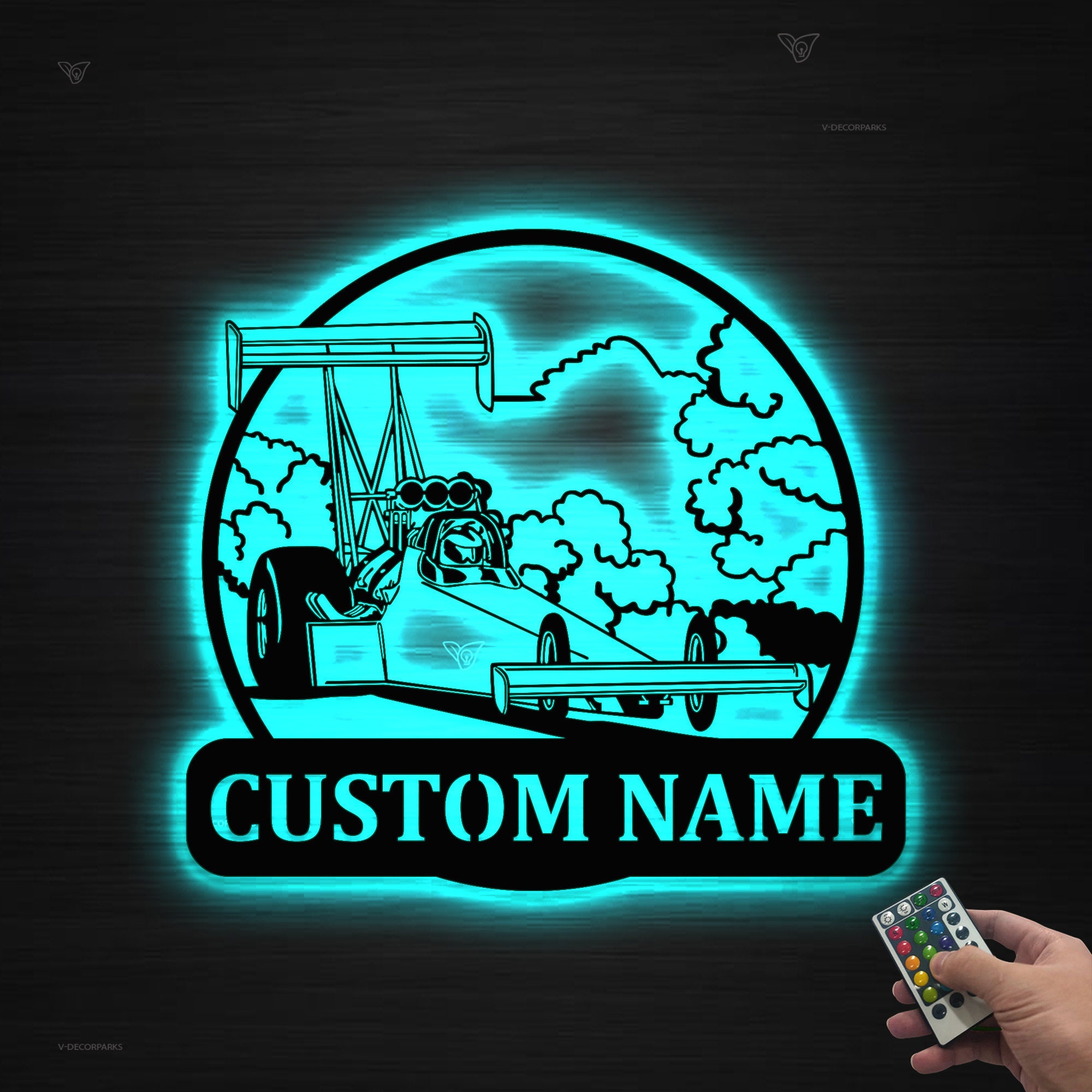 Personalized Top Fuel Dragster Metal Wall Art Led,custom Dragster Name ...