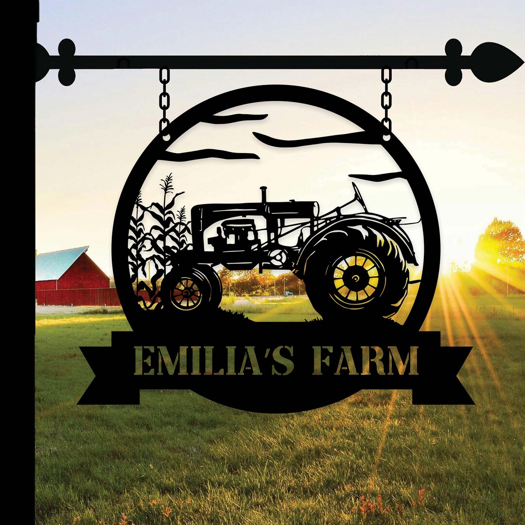 Custom Tractor Driver Metal Wall Art Farmhouse Sign Personalized ...