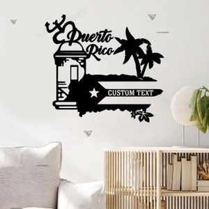 Personalized Puerto Rico Flag Metal Wall Art Puerto Rico Sign Custom ...