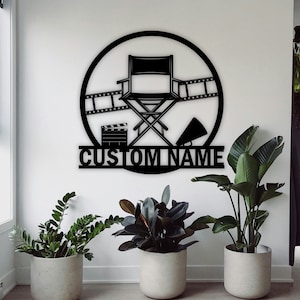 Custom Movie Theme Director Metal Wall Art Director Name Sign Theatre ...