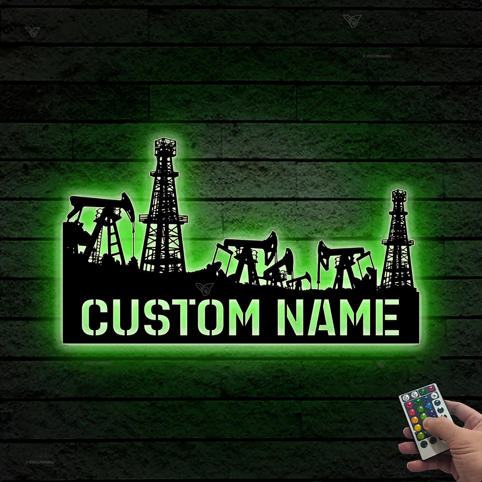 Oil Field Metal Sign LED Lights, Oil Rig Sign, Custom Oilfield Metal ...