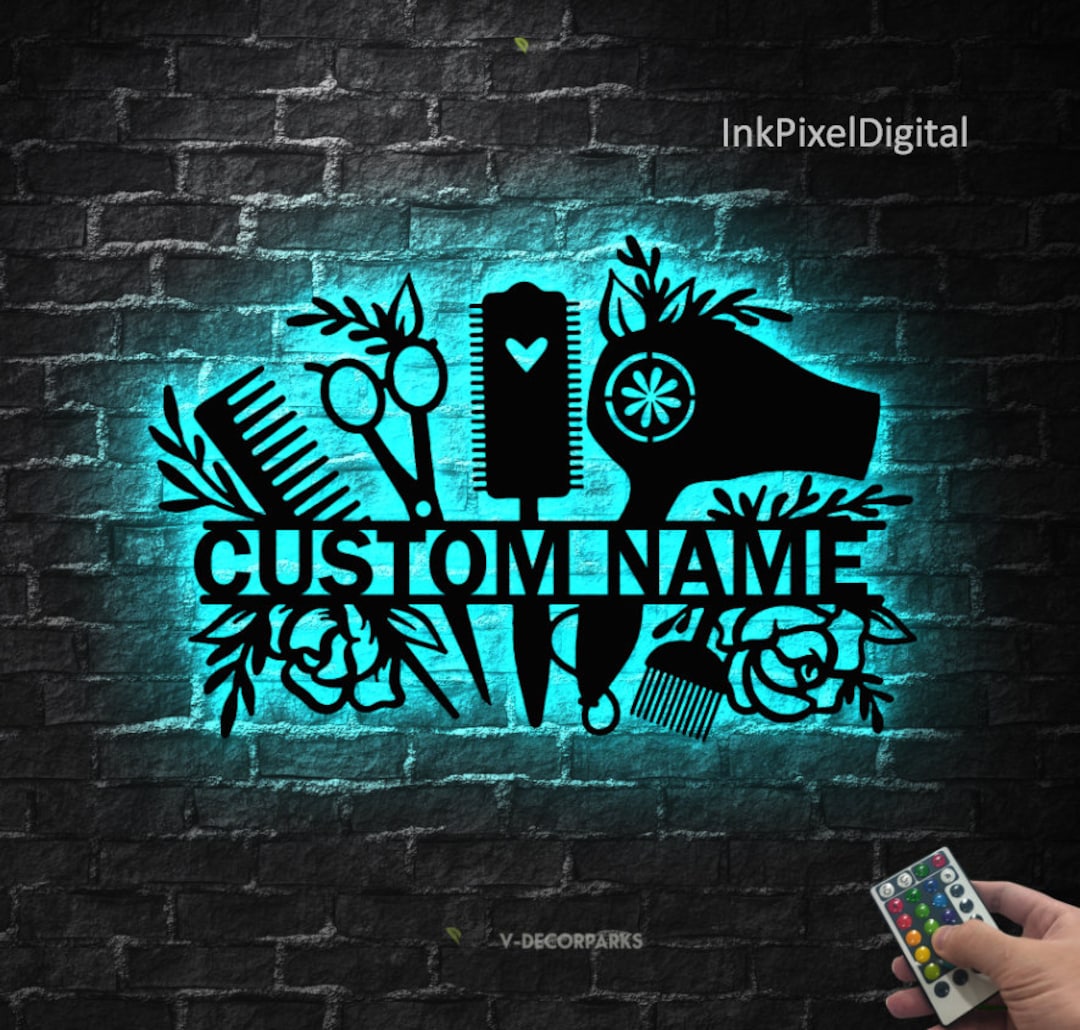 Personalized Hair Salon Metal Sign,hairstylist Gift,custom Salon Wall ...