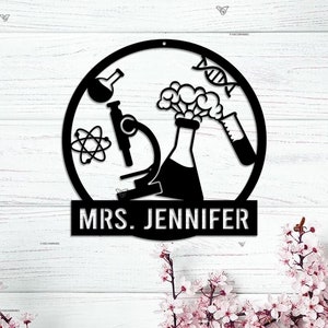 Custom Chemistry Teacher Metal Sign Led Light, Science Teacher Sign ...