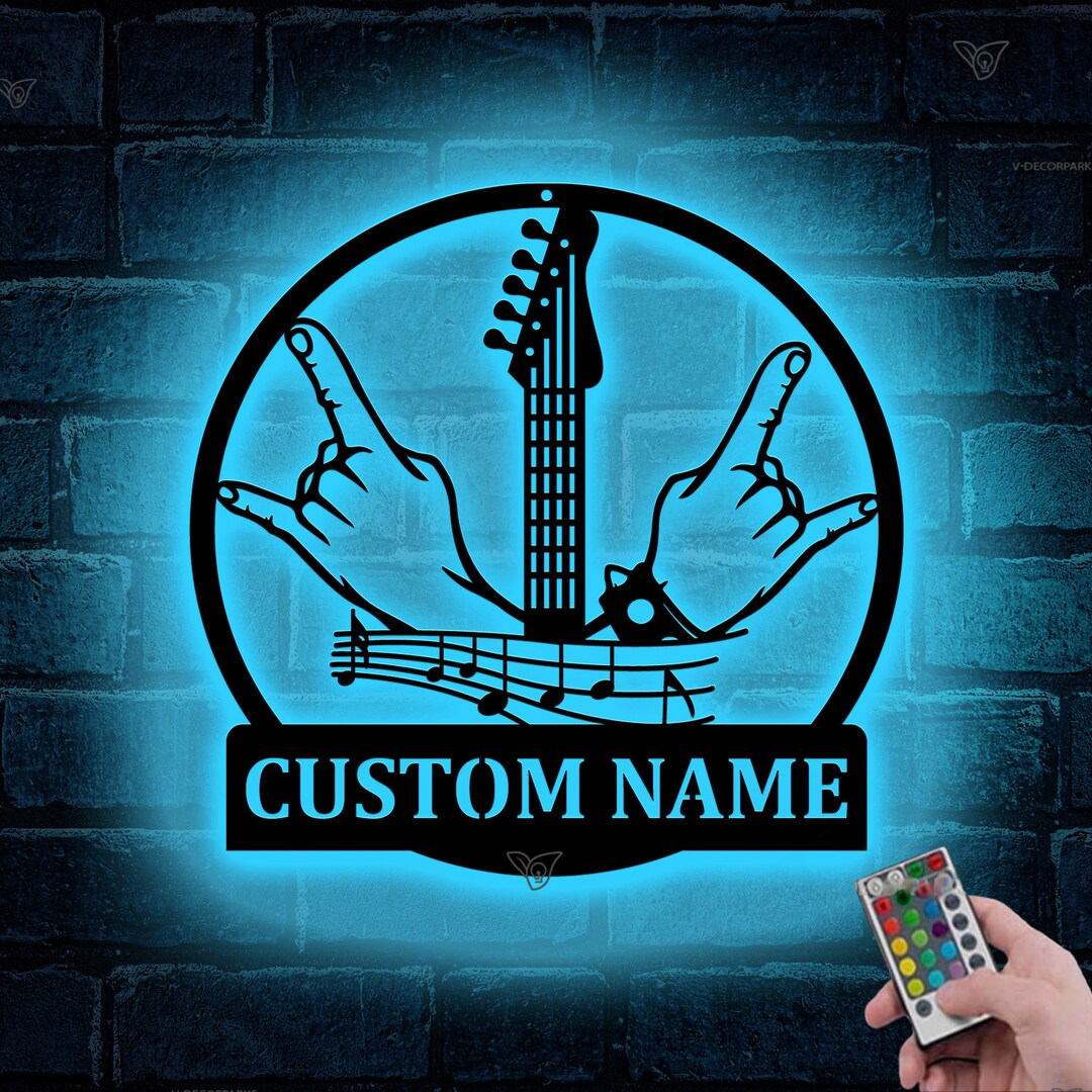 Custom Rock and Roll Music Metal Wall Art,personalized Rock & Roll Name ...