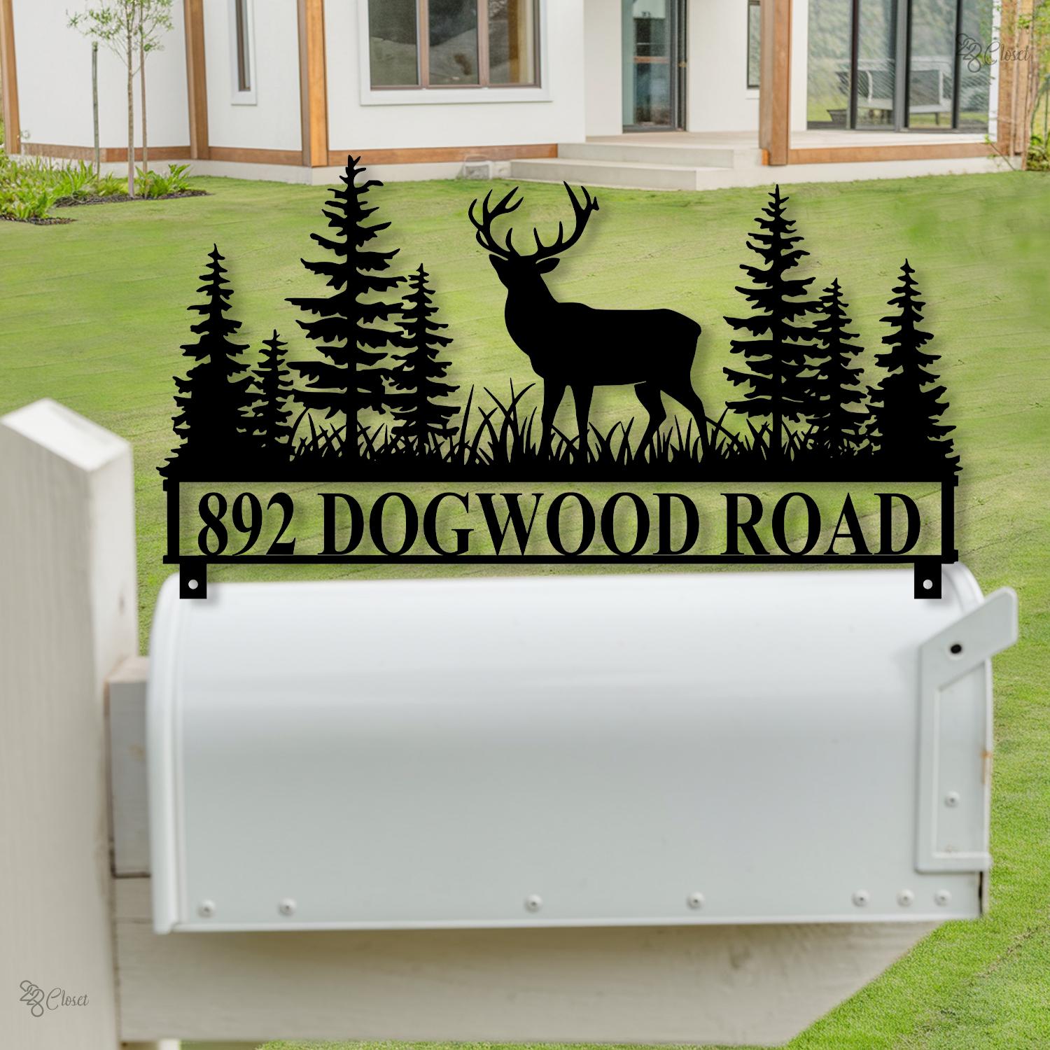 Custom Metal Mailbox Topper – Personalized Address Sign, Deer Design - Etsy
