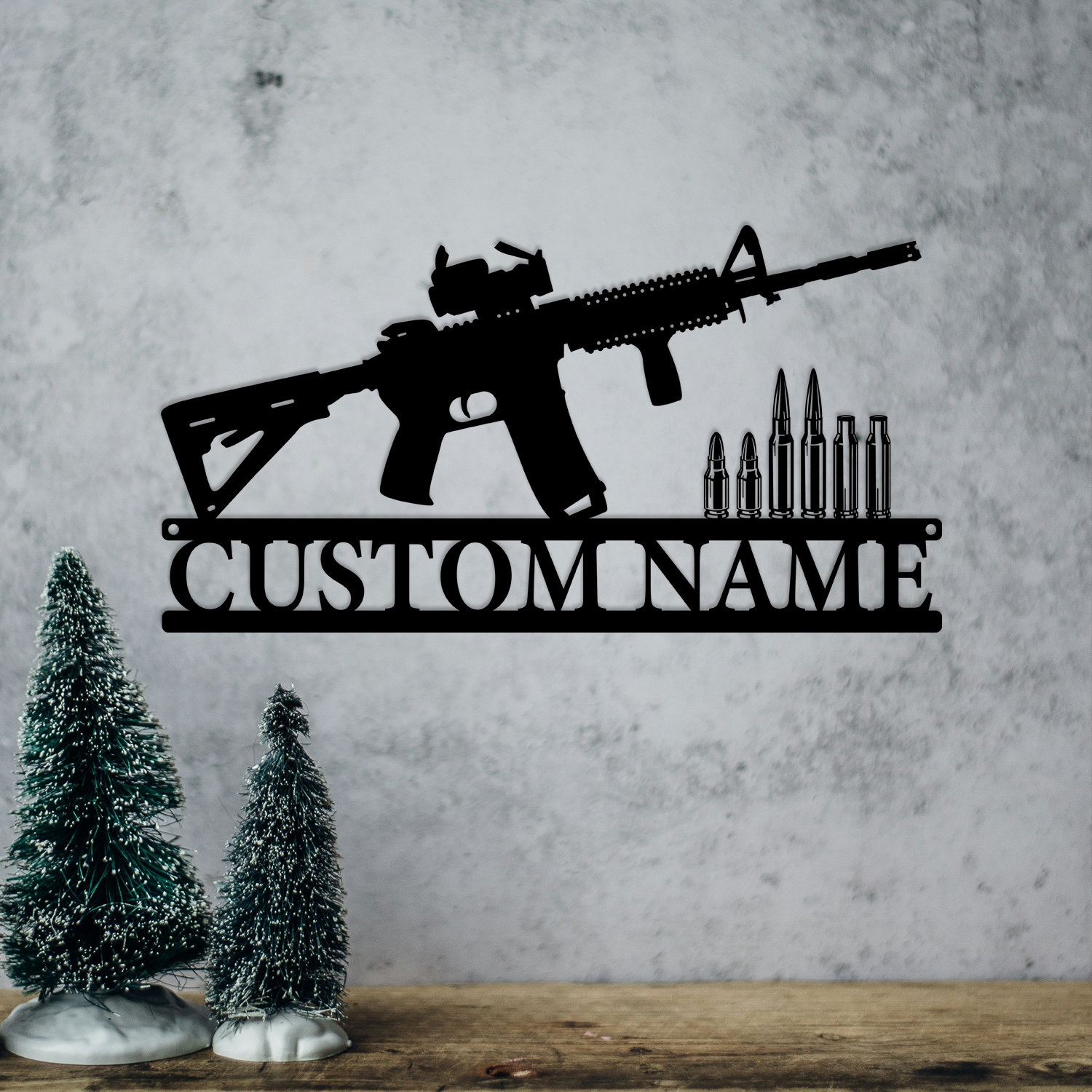 Personalized Gun Metal Wall Art, Gun Metal Sign, Custom Armory Decor ...