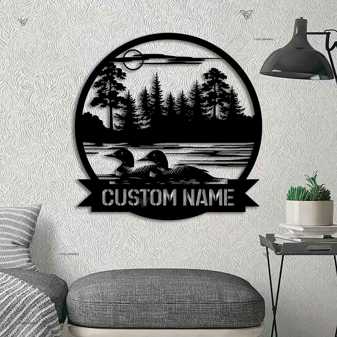 Custom Duck Cabin Metal Wall Art LED Light Lakehouse Sign Personalized ...