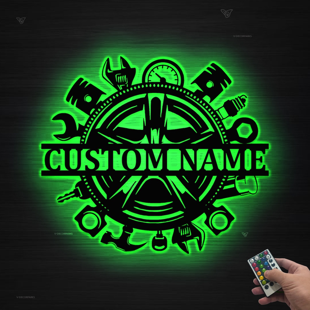 Custom Garage Metal Sign, Workshop Sign, Personalized Wrench Mechanic ...